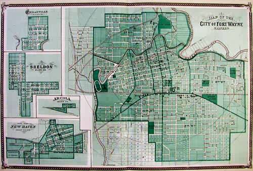 Map of The City of Fort Wayne, Indiana - Art Source International