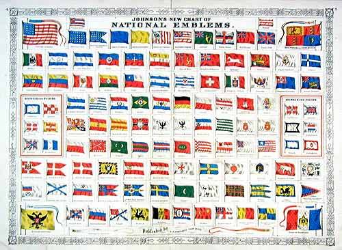 Johnson's New Chart of National Emblems, 1866 - Art Source International