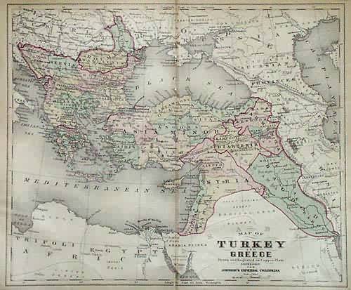 Map of Turkey and Greece - Art Source International