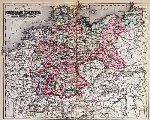 Map of the German Empire - Art Source International