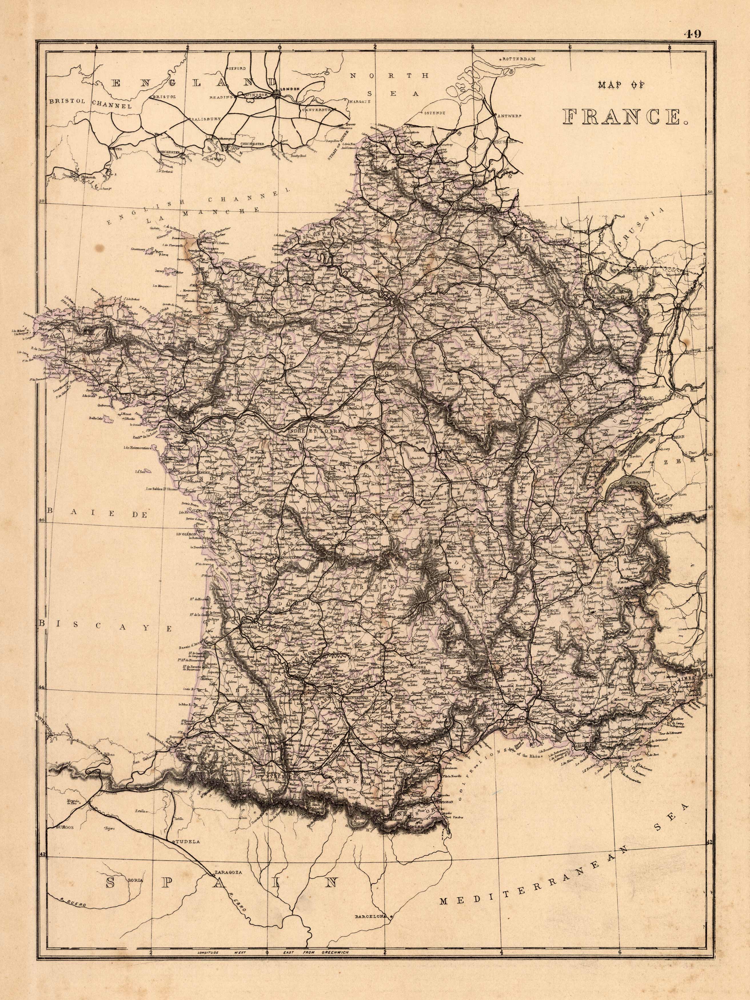 Map of France. - Art Source International