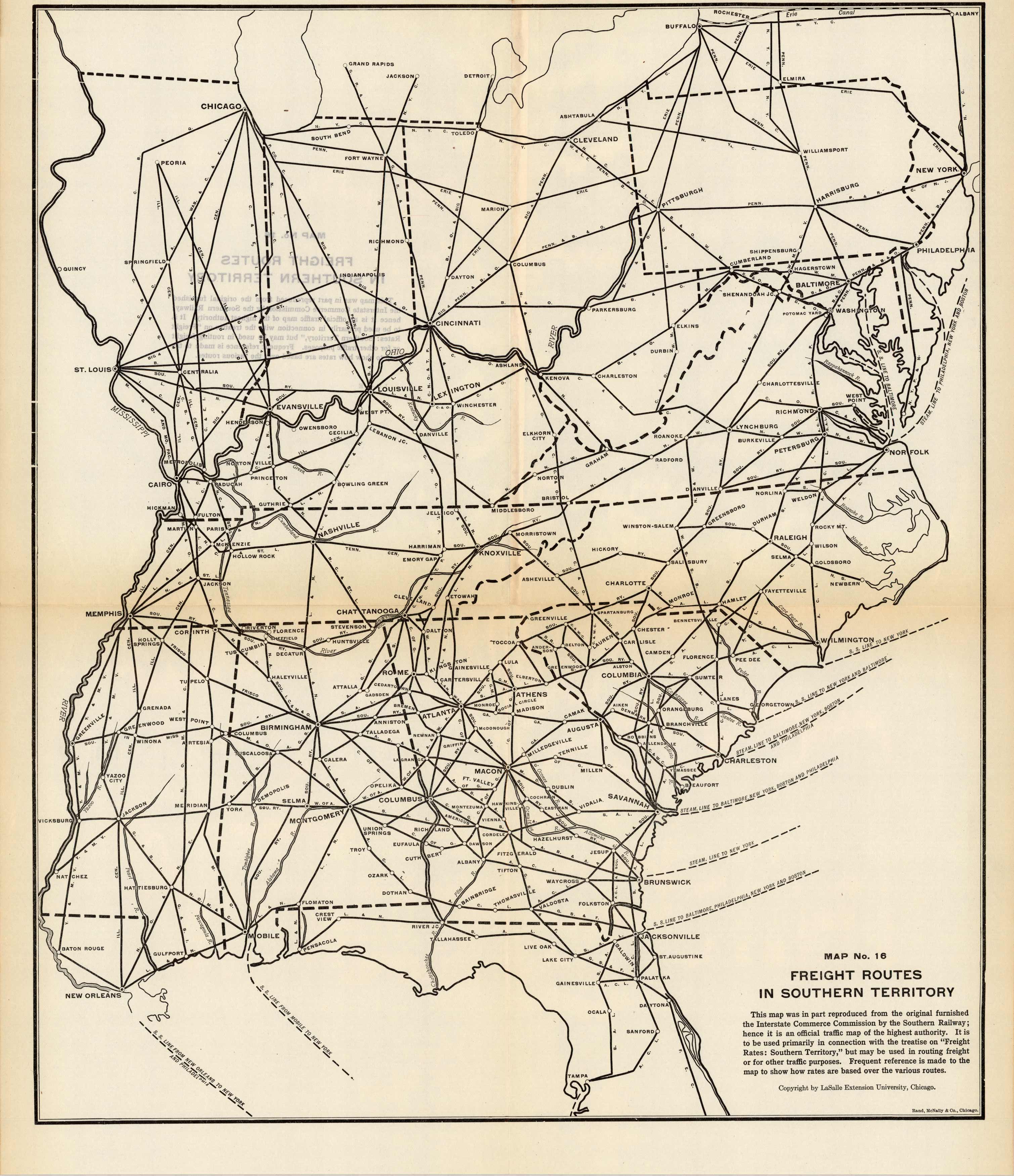 Freight Routes and Junction Points in Southern Territory - Art Source ...