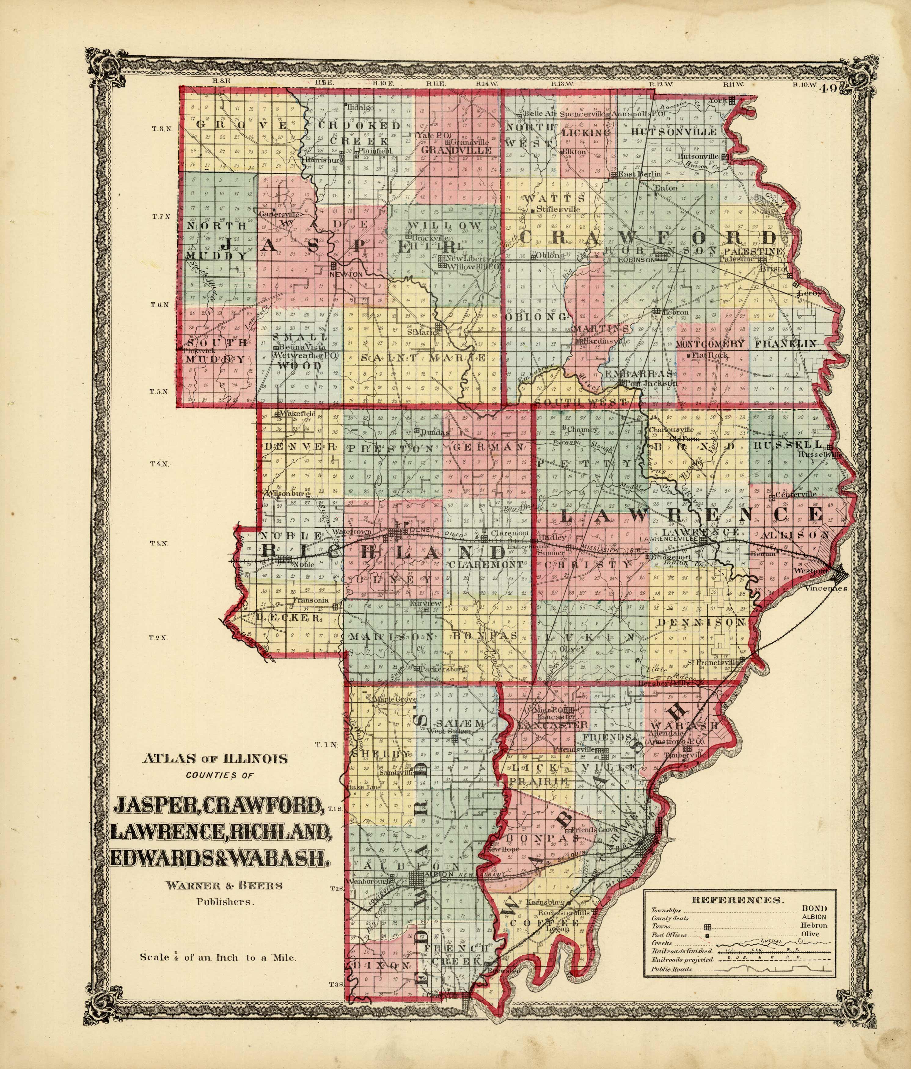 Counties of Jasper, Crawford, Lawrence, Richmond, Edwards, and Wabash ...