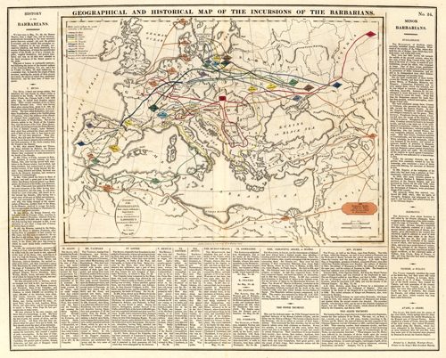 Geographical, and Historical Map of the Incursions of the Barbarians ...