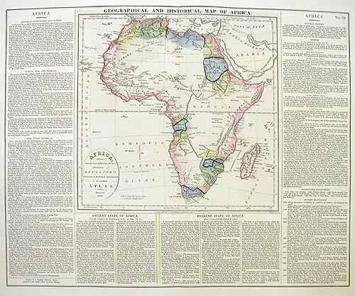Geographical and Historical Map of Africa - Art Source International