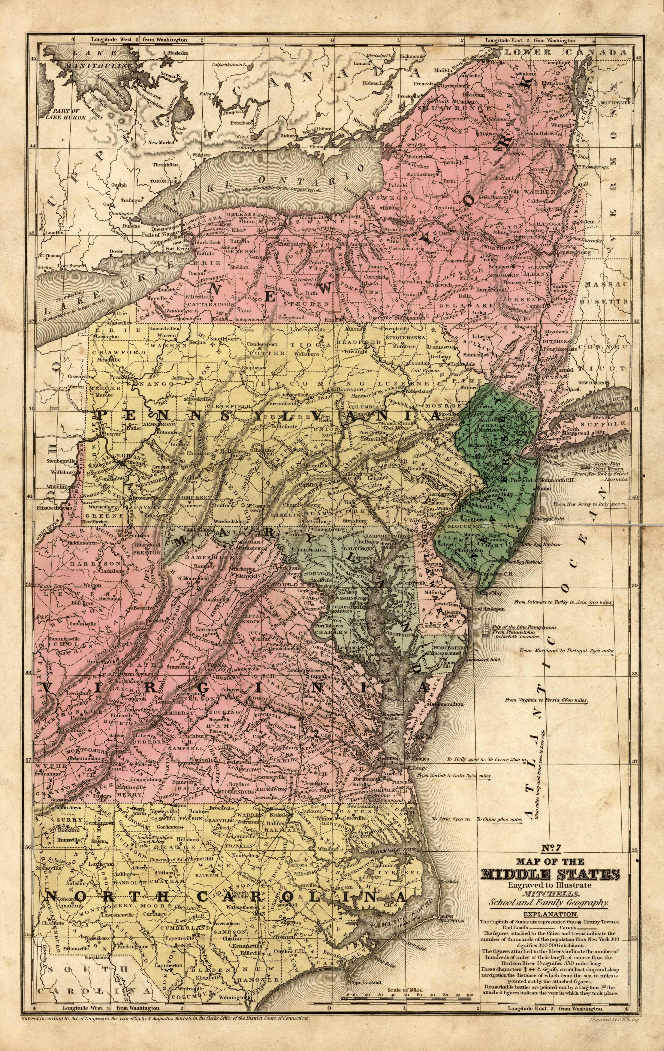 Map of the Middle States - Art Source International