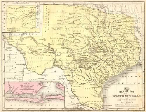 Map of the State of Texas - Art Source International