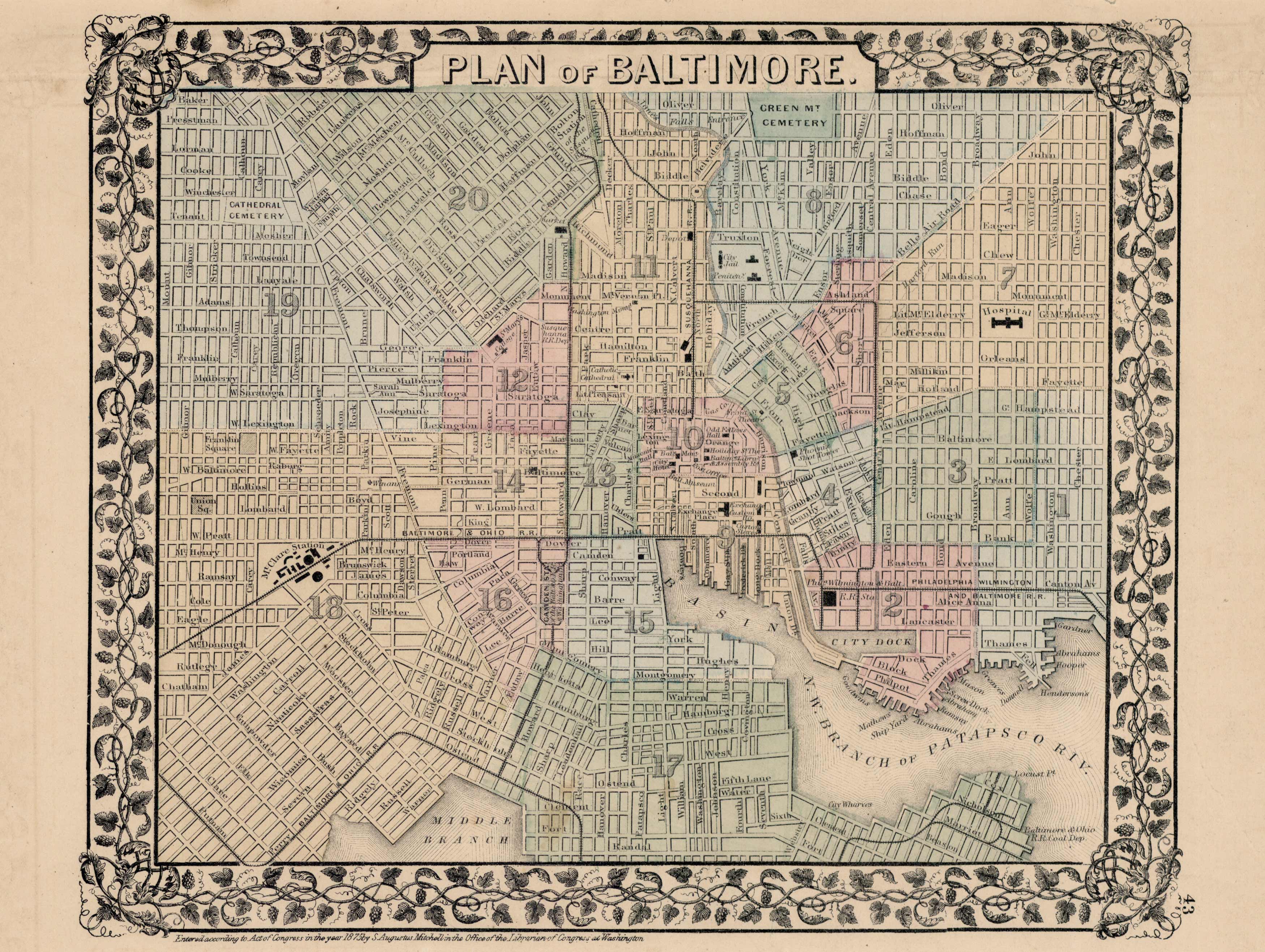 Plan of Baltimore - Art Source International