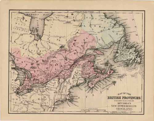 Map of The British Provinces - Art Source International