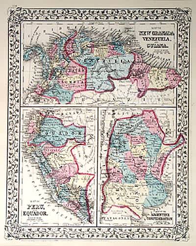 Map of New Granada Venezuela and Guiana Peru Equador and the Argentine ...