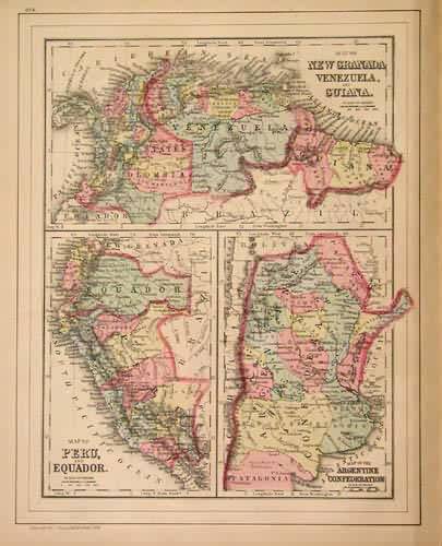 Map of New Granada, Venezuela, and Guiana. Map of Peru, and Equador ...