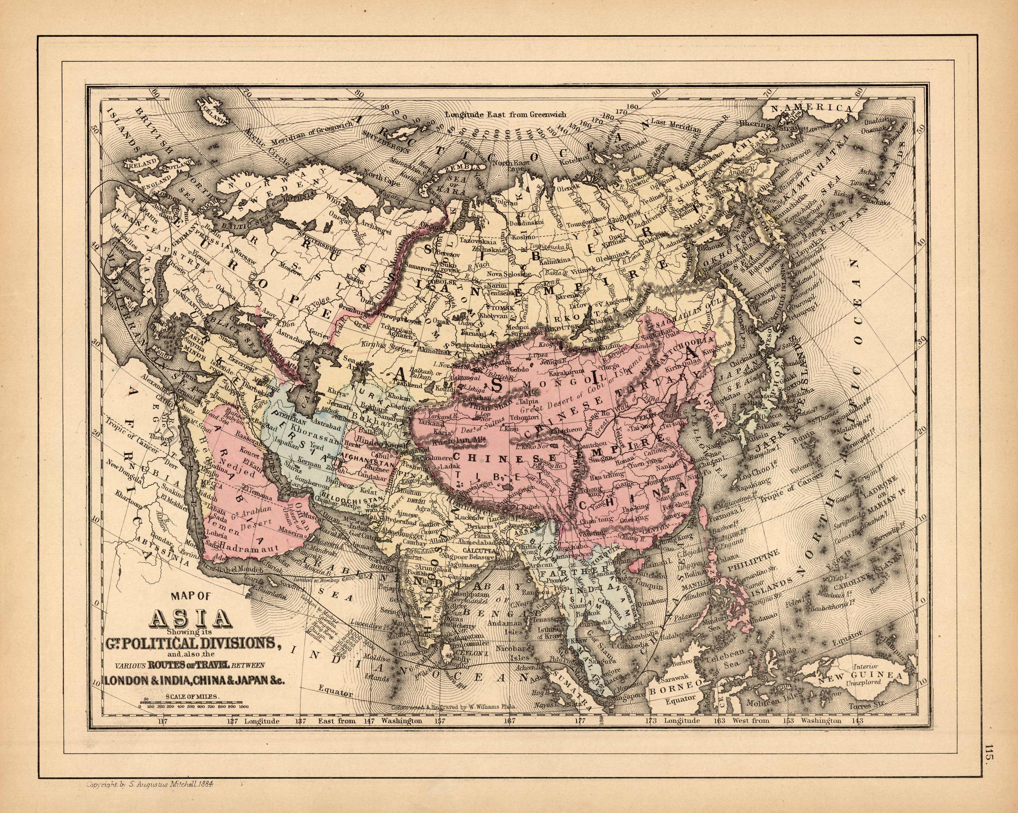 Map of Asia Showing its Gt. Political Divisions, and, asls, the Various ...