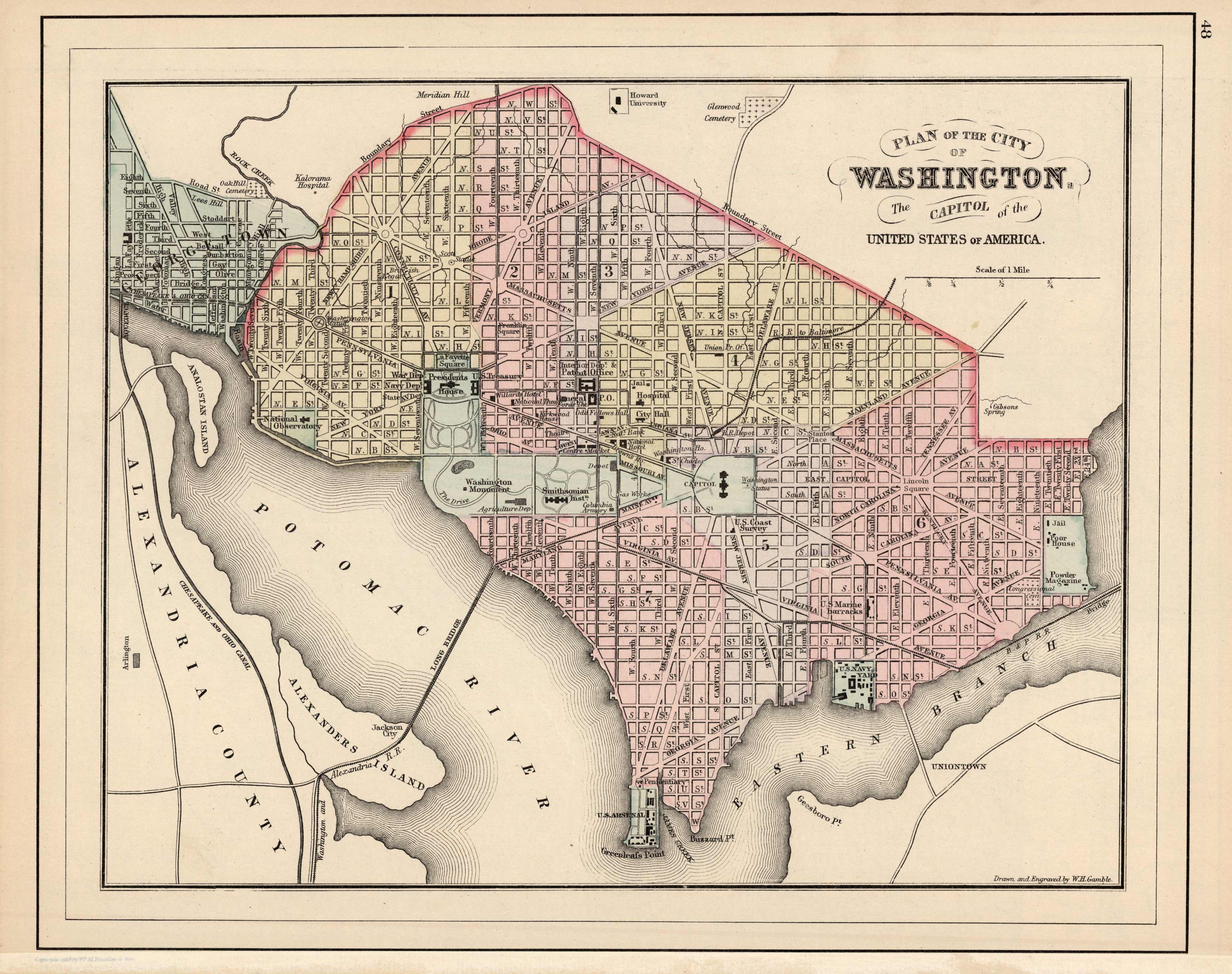 Plan of the City of Washington- The Capitol of the United States of ...