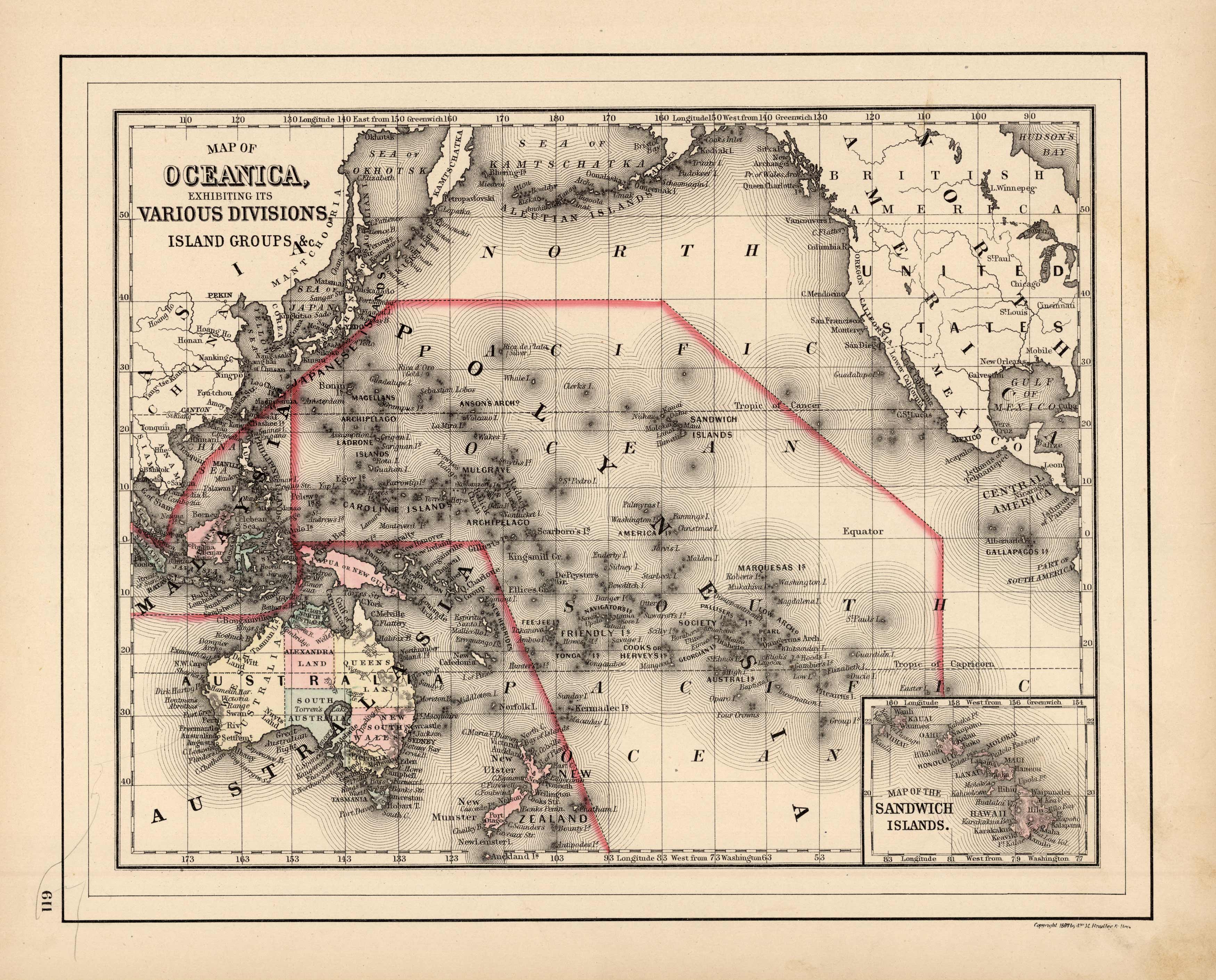 Map of Oceanica, Exhibiting its Various Divisions, Island Groups & c ...