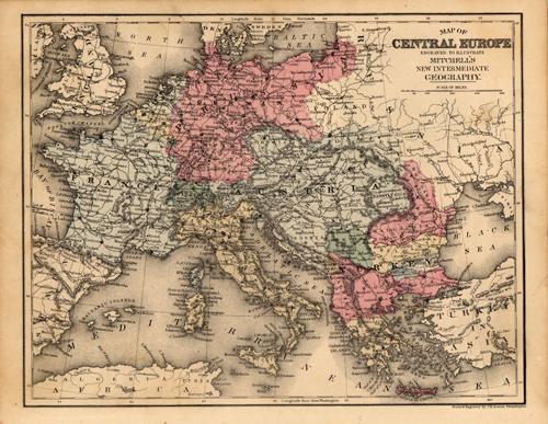 Map of Central Europe - Art Source International