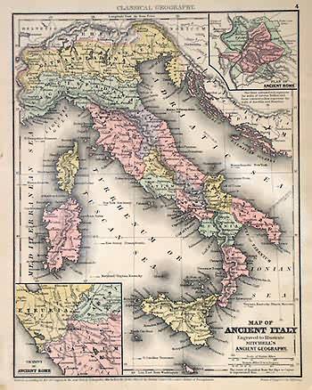 Map of Ancient Italy - Art Source International