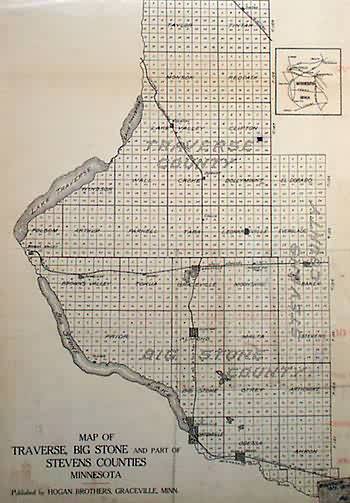 Map of Traverse, Big Stone and Part of Stevens Counties, Minnesota ...
