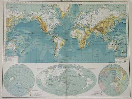 Planisphere Physique Relief du Sol - Art Source International