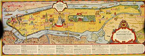 Chart Map of Manhattan - Art Source International
