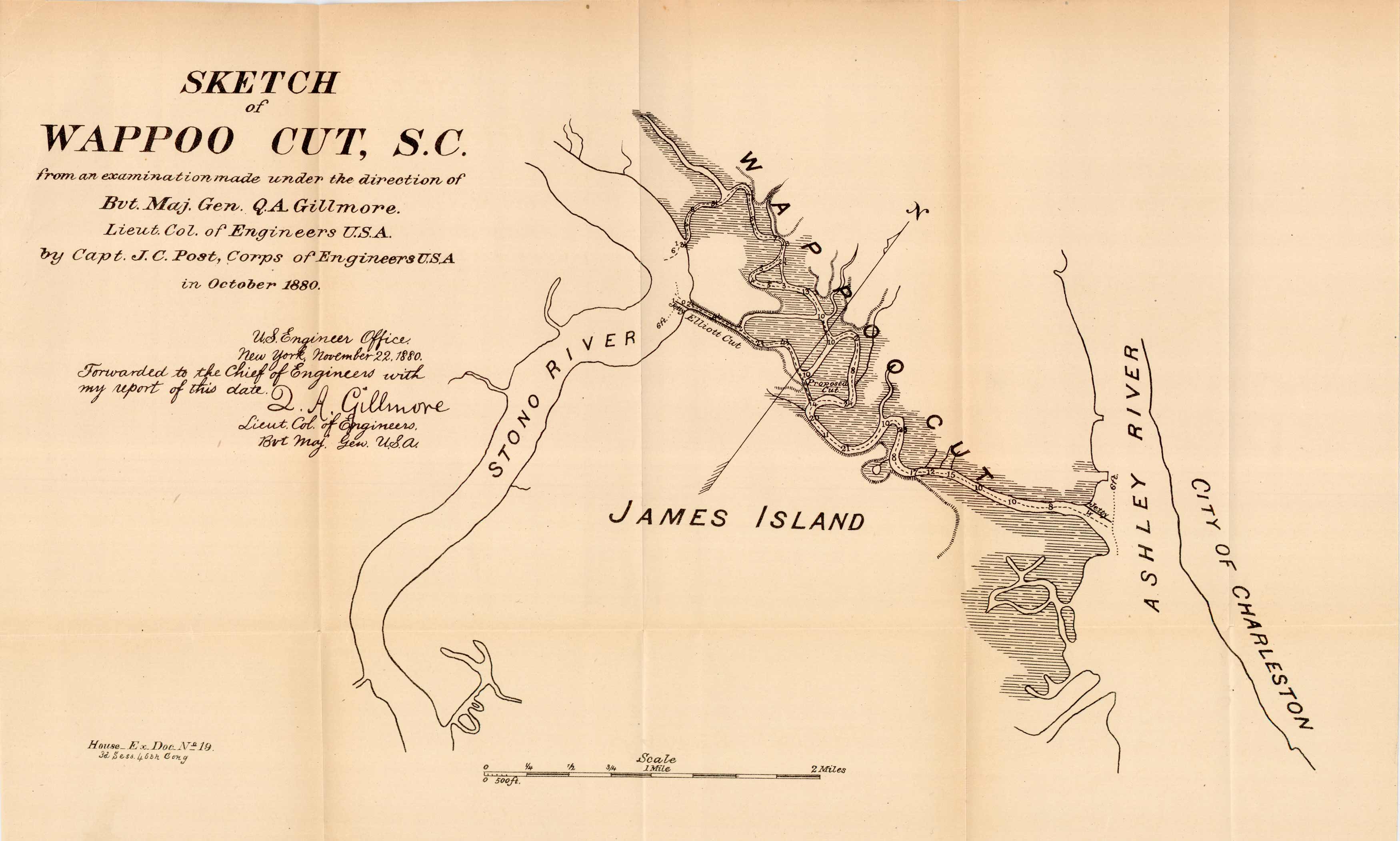 Sketch of Wappoo Cut, S.C. - Art Source International