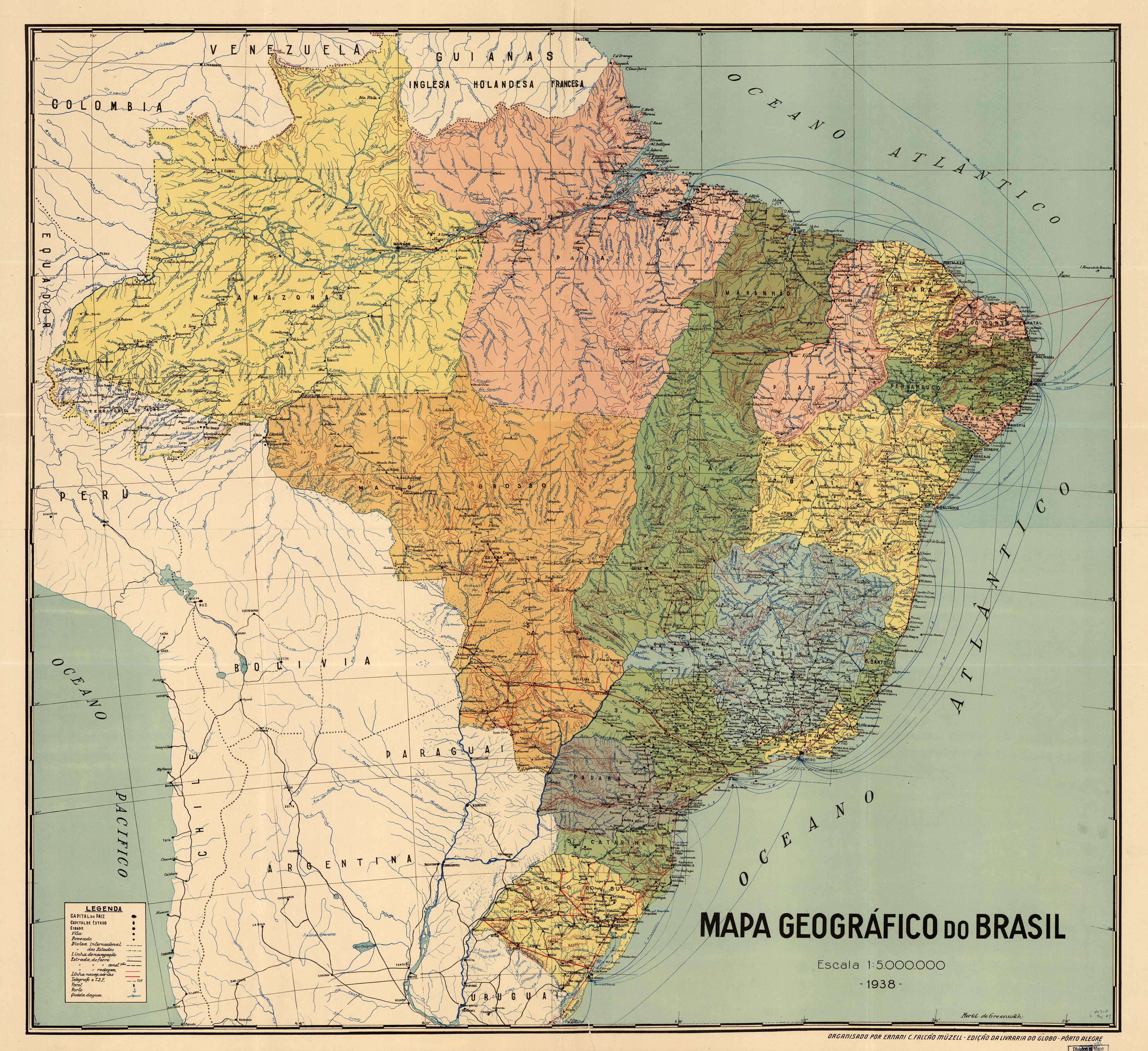 Mapa Geografico do Brasil - Art Source International