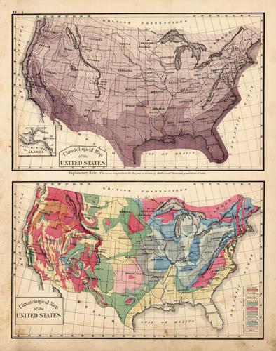 Climatological Map of the United States. - Art Source International