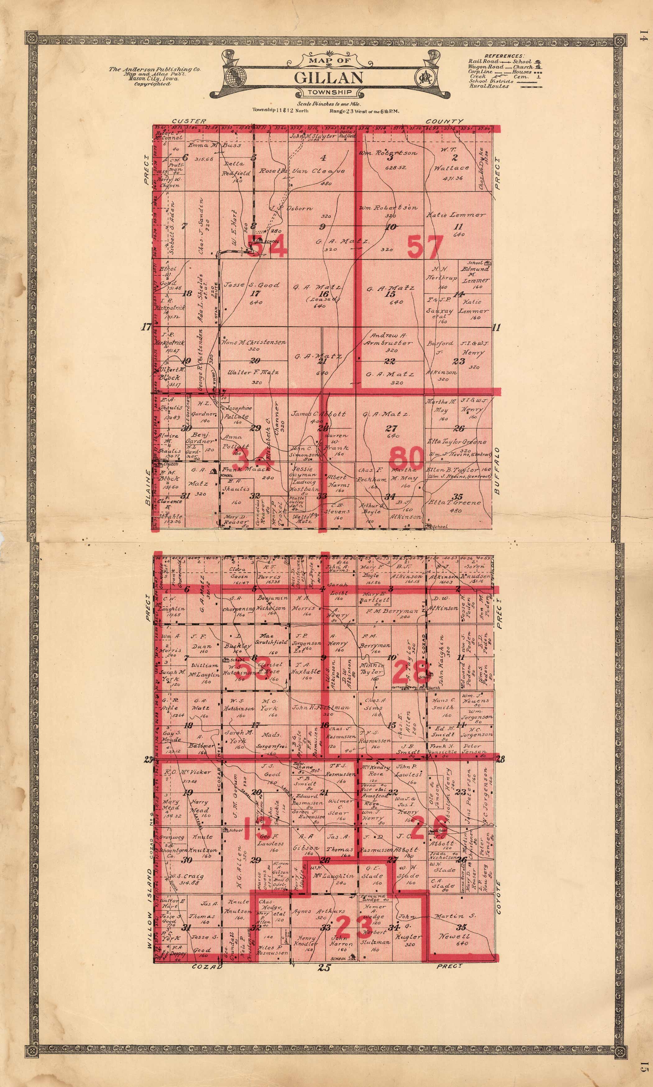 Map of Gillan Township - Art Source International