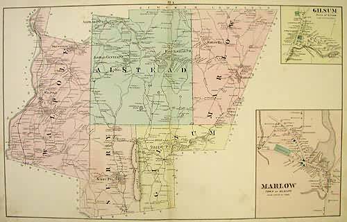 County map of Walpole, Alstead, Surry, Gilsum, and Marlow, New ...