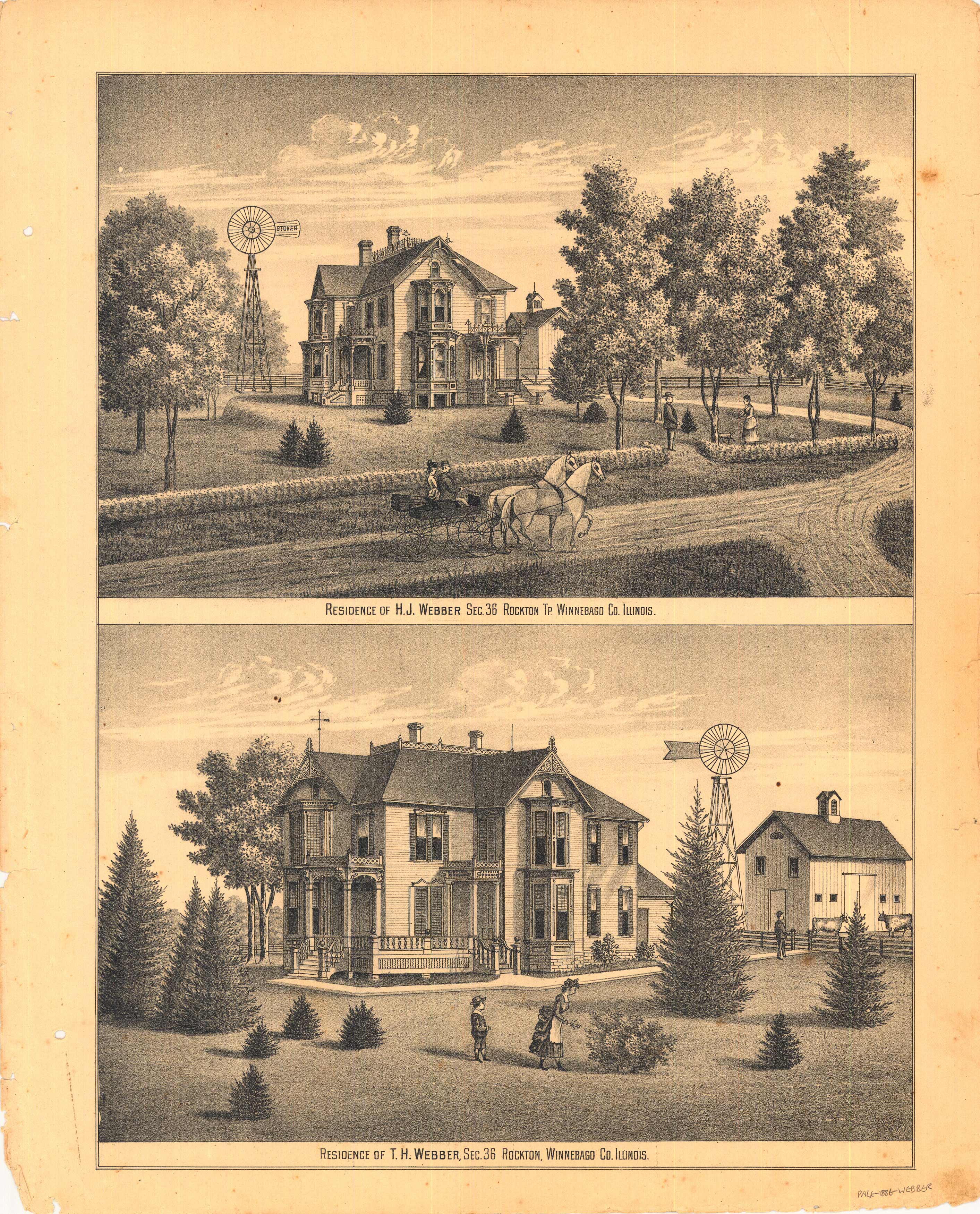 Residence of H.J. Webber (Rockton Township, Winnebago County ...