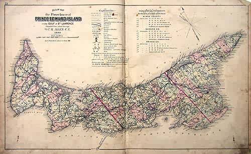 Map of the Province of Prince Edward Island - Art Source International