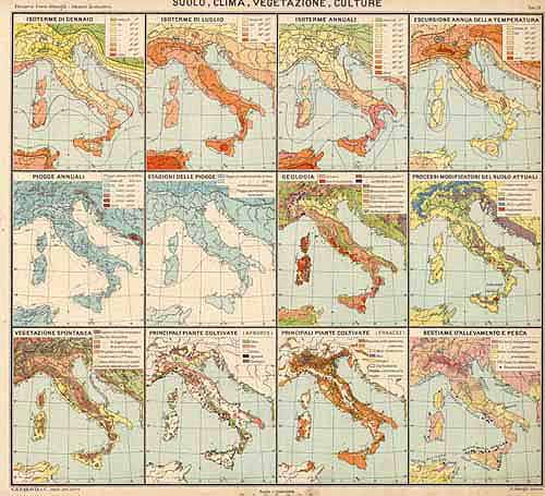 Suolo, Clima, Vegetazione, Culture ( Map of the Climate, Vegetation and ...