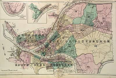 Map of the City of Pittsburgh, Allegheny City, & South-Side Boroughs ...