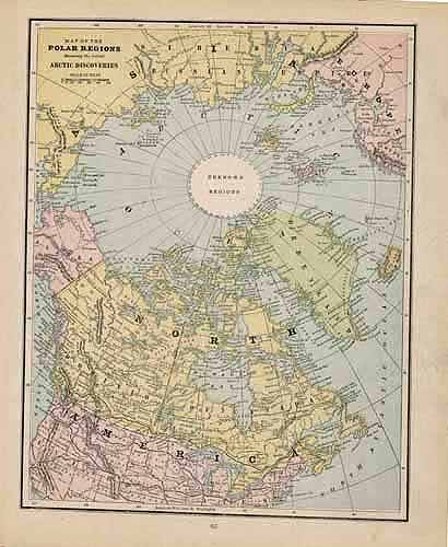 Map of the Polar Regions - Art Source International
