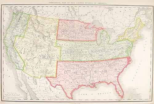 Industrial Map of the United States of America - Art Source International