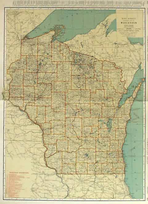 Rand McNally Standard Map of Wisconsin - Art Source International