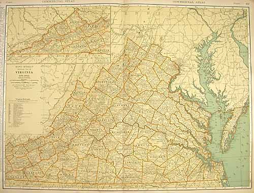 Rand McNally Standard Map of Virginia - Art Source International