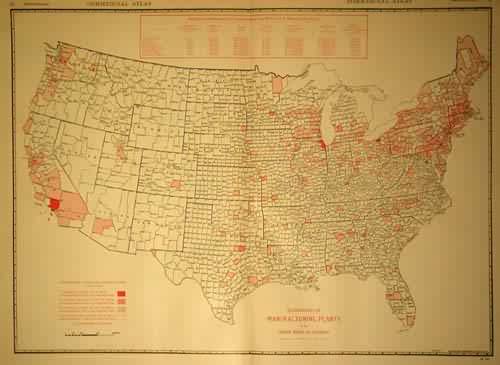 Distribution of Manufacturing Plants in the United States by Counties ...