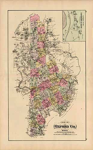 Oxford with an inset map of the Campus of the University of Maine - Art ...