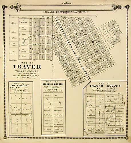Map of Traver, Tulare County - Art Source International