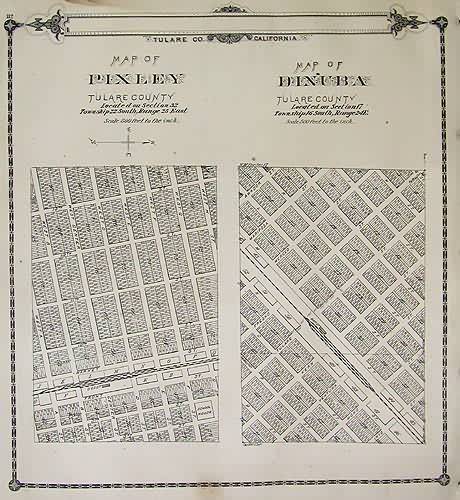 Map of Pixley and Dinuba, Tulare County - Art Source International