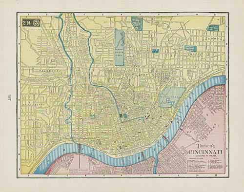 Vintage Antique Cincinnati Maps - Art Source International
