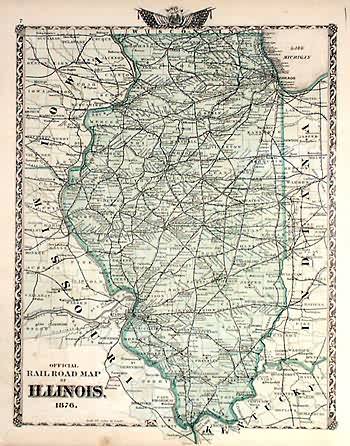 Official Railroad Map of Illinois - Art Source International