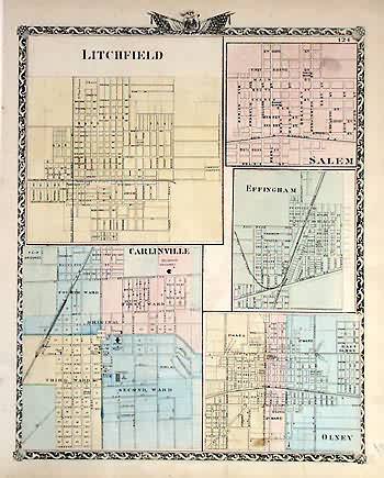 Maps of Litchfield, Salem, Effingham, Olney,and Carlinville - Art ...
