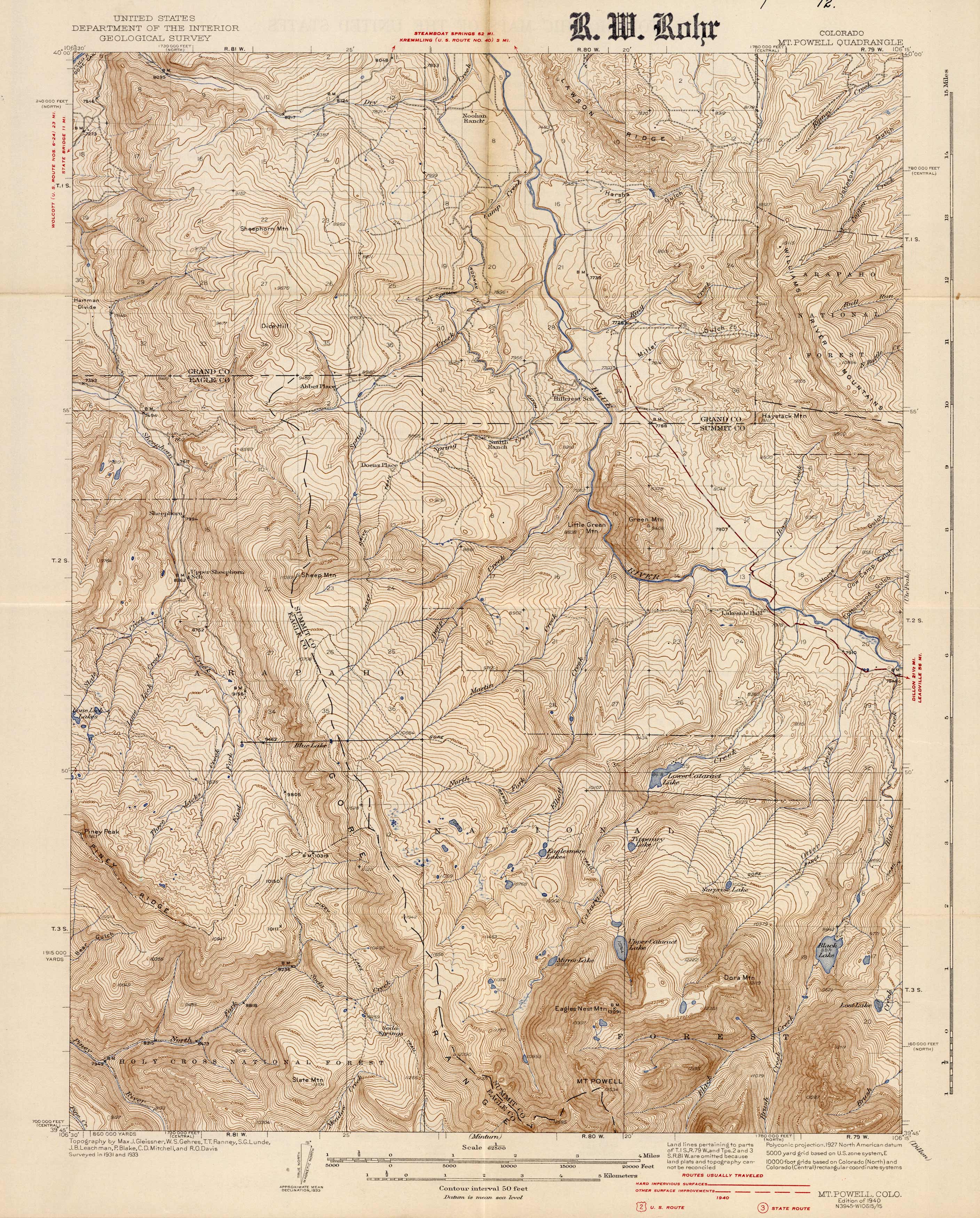 Mt. Powell Quadrangle, Colorado - Art Source International