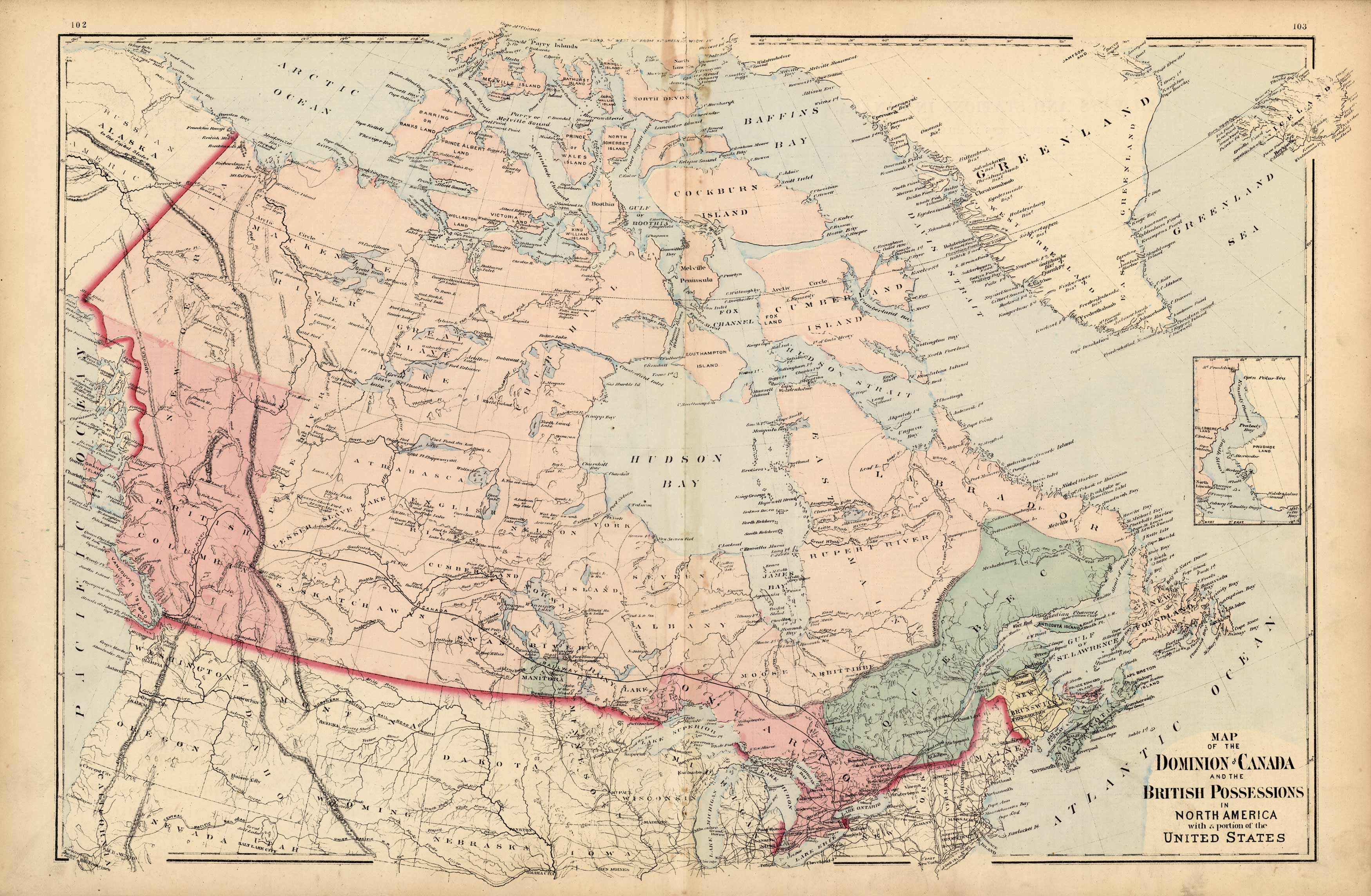 Map of the Dominion of Canada and the British Possessions in North ...