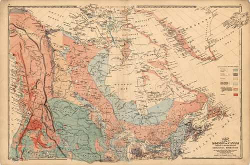 Map of the Dominion of Canada Colored to Show the Principal Geological ...