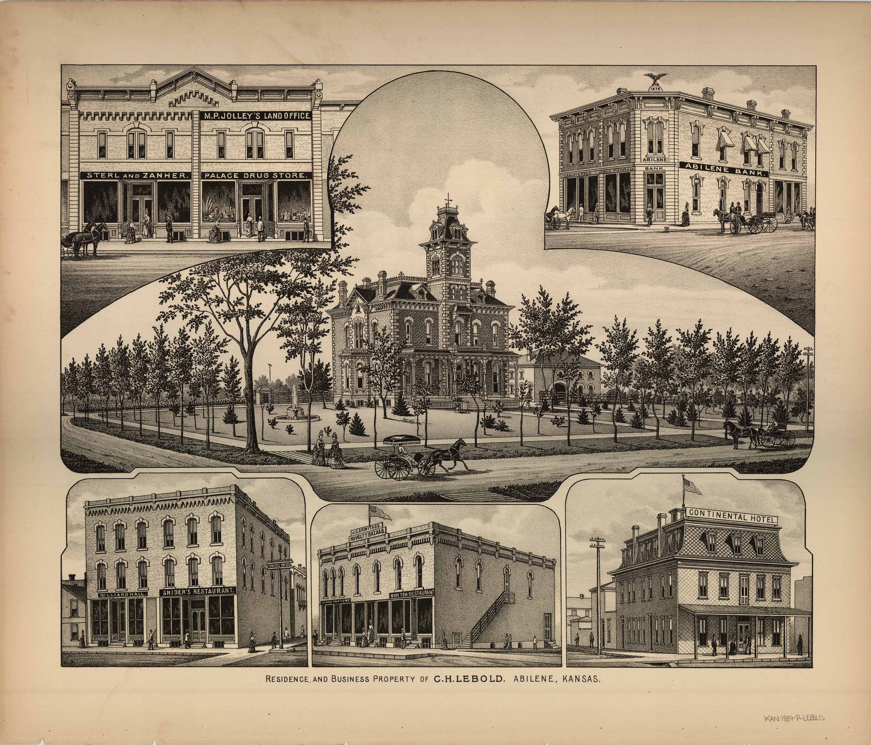 L.H. Evert's 1887 Map of Residence and Business Property of C.H. Lebold ...