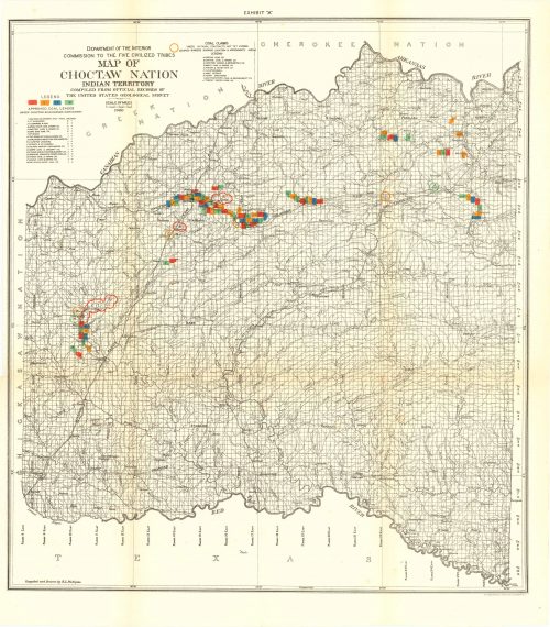 Map of Choctaw Nation Indian Territory, Compiled from U.S. Geological ...