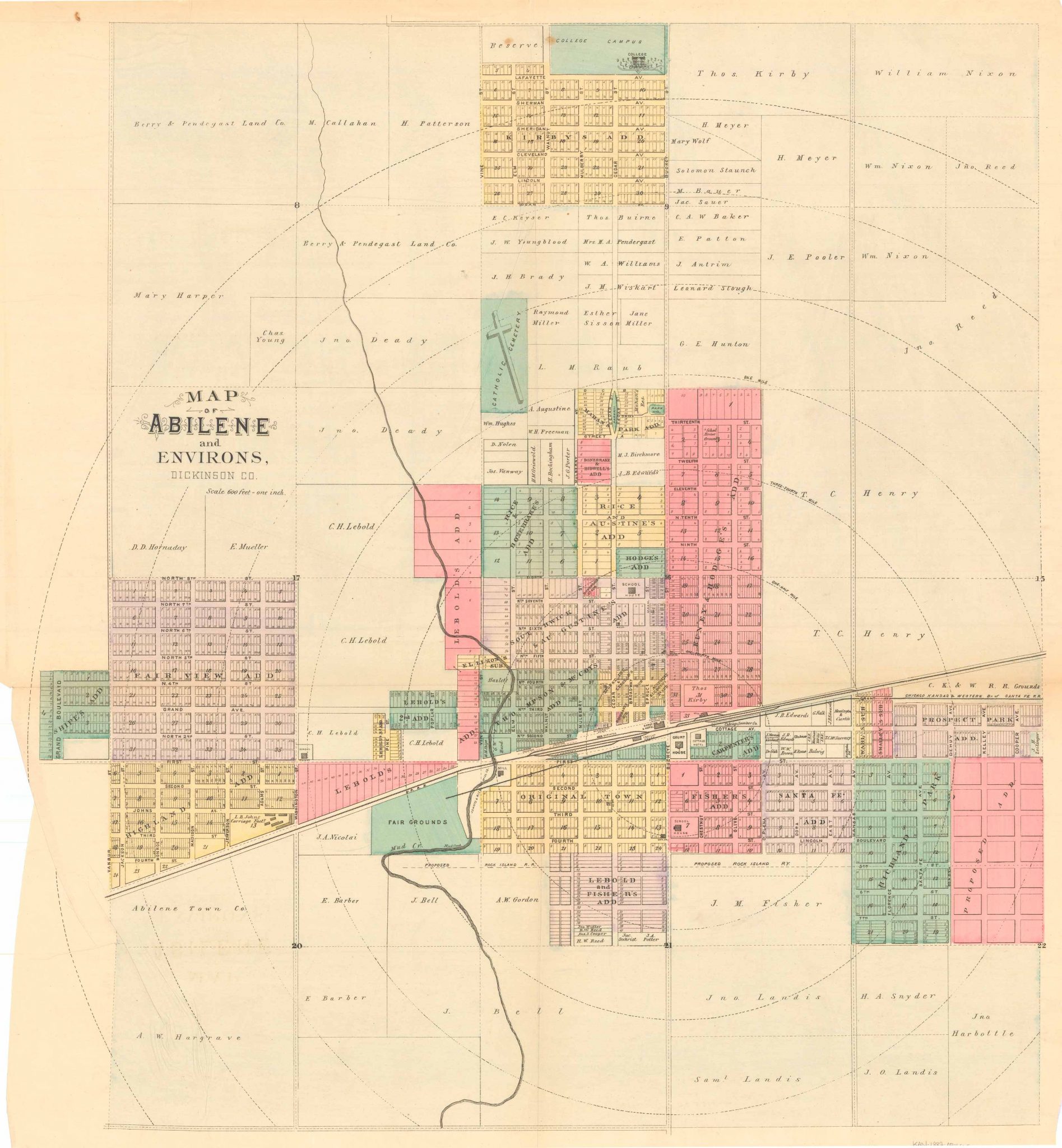 Vintage Antique Kansas Maps - Art Source International