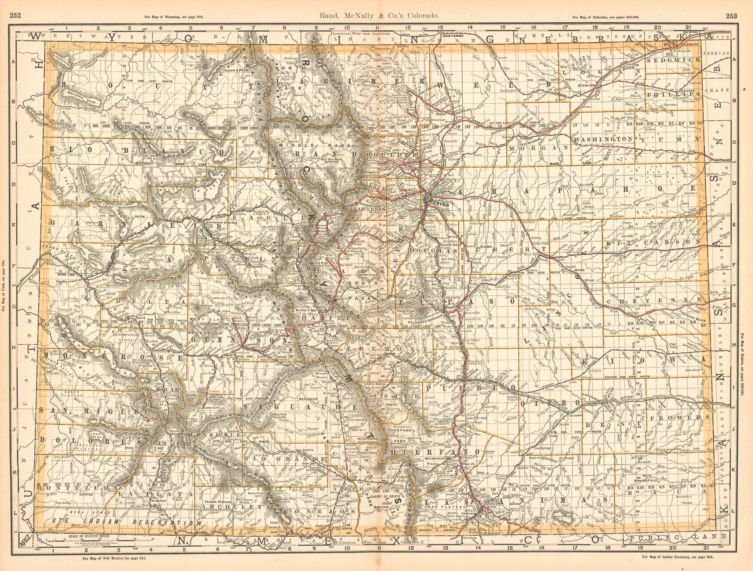 McNally's 1891 Map of Colorado - Art Source International